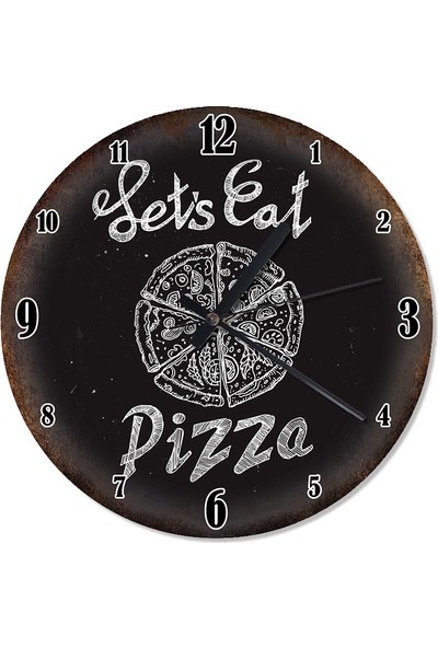 Tablomega Pizza Zamanı Özel Tasarım Duvar Saati