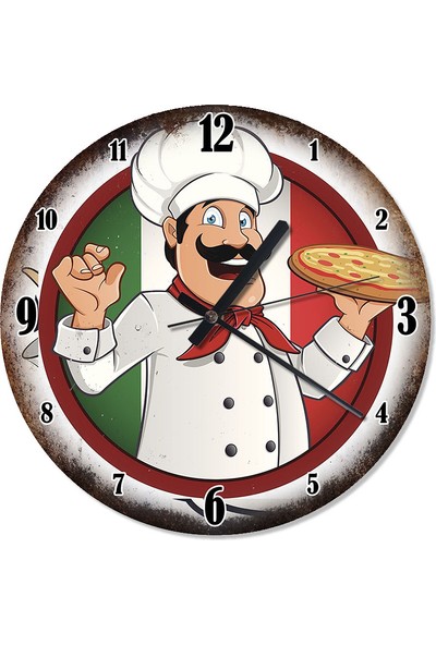 Tablomega Italyan Şef Mutfak Tipi Duvar Saati