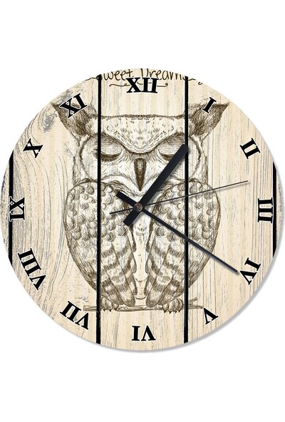 Tablomega Karakalem Baykuş Duvar Saati Duvar Saati Tablomega Karakalem Baykuş Duvar Saati Duvar Saati