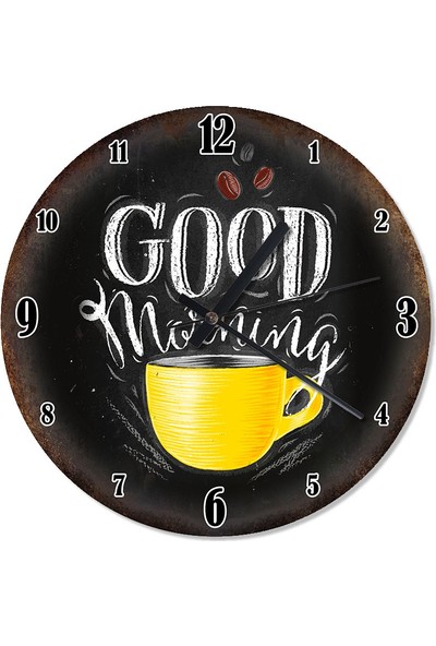 Tablomega Sabah Kahvesi Duvar Saati Tablomega Sabah Kahvesi Duvar Saati