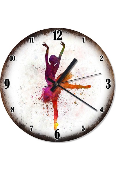 Tablomega Retro Balerin Duvar Saati Duvar Saati