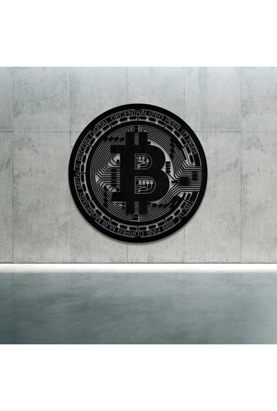 Altın Pusula Bitcoin Metal Duvar Tablosu