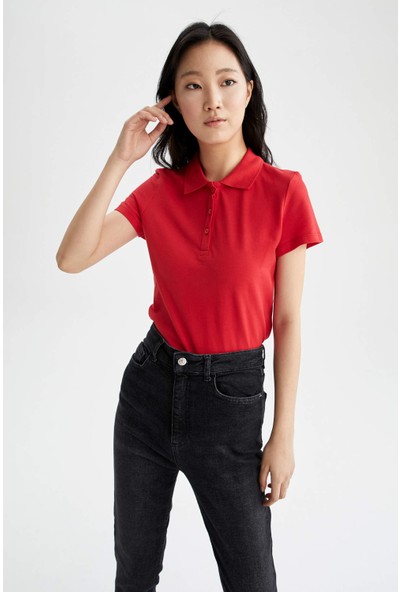 DeFacto Kısa Kollu Kısa Kollu Polo Tişört Regular Fit Polo Yaka M9105AZ20SP