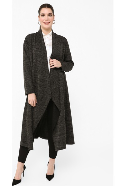 Alia Büyük Beden Triko Kap - Siyah - Alia