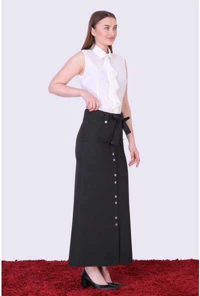 May Mara Kadın Mevsimlik Bağlama ve Çıtçıt Detaylı Tesettür Etek 2047/95