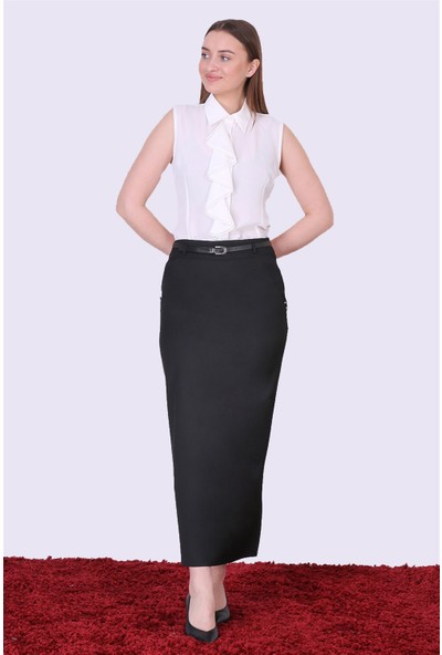 May Mara Kadın Kemerli Gizli Cep Detaylı Poliviskon Tesettür Etek 2096/95