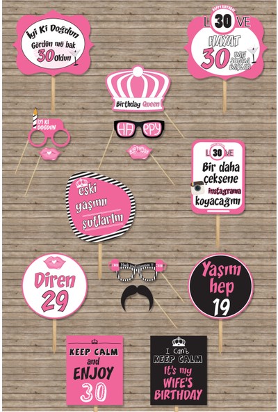 Pekshop 30 Yaş Doğum Günü Konuşma Balonları, Pembe Konsept Pekshop 30 Yaş Doğum Günü Konuşma Balonları, Pembe Konsept