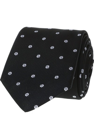 Fabrika Siyah Desenli Erkek Kravat