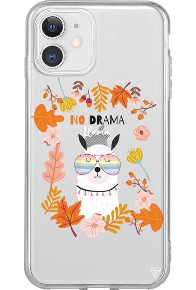 Trihed Apple iPhone 11 Şeffaf Renkli Silikon No Drama Lama Telefon Kılıfı
