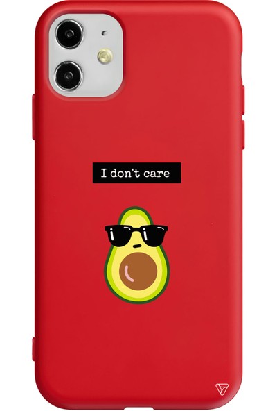 Trihed Apple iPhone 11 Kırmızı Renkli Silikon Thug Avokado Telefon Kılıfı