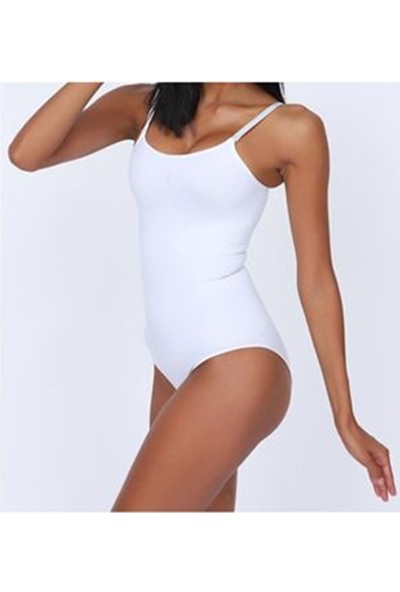 Sistina 755B Çıtçıtlı Dikişsiz Korse Beyaz Renk L Beden