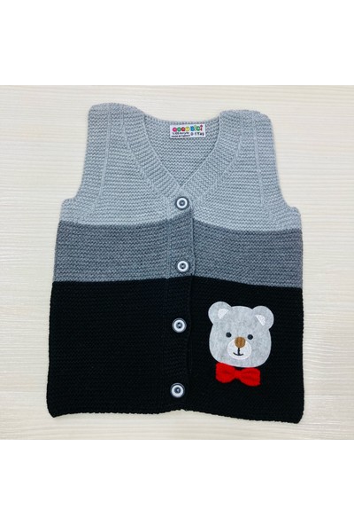 Gogo Bici Ayıcıklı Örgü Triko Yelek 0-5 Yaş Arası