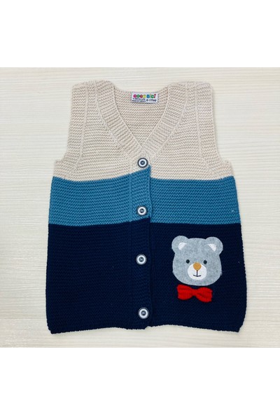 Ayıcıklı Örgü Triko Yelek 0-5 Yaş Arası