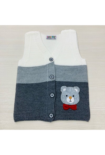 Ayıcıklı Örgü Triko Yelek 0-5 Yaş Arası