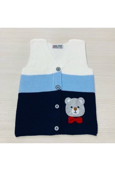 Gogo Bici Ayıcıklı Örgü Triko Yelek 0-5 Yaş Arası