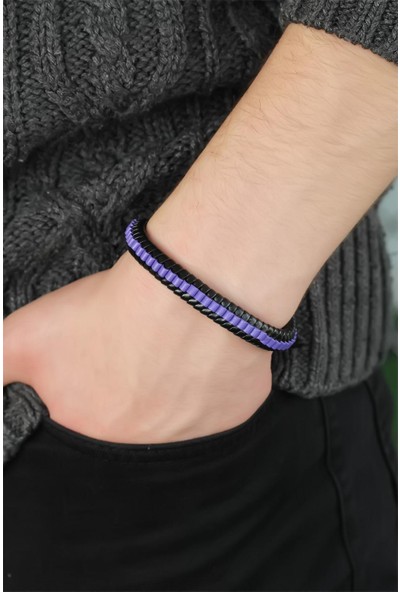 Moco Mor Deri Erkek Bileklik