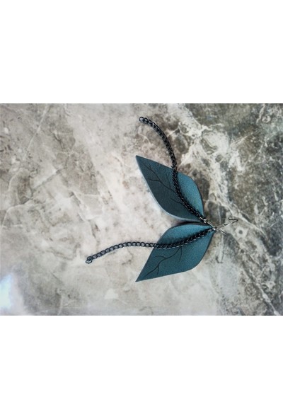 Blue&soul Yaprak Tasarım Zincirli Küpe %100 Deri Blue&soul Yaprak Tasarım Zincirli Küpe %100 Deri