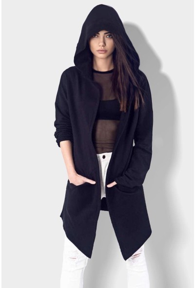 Soufeel Kadın Siyah Kapüşonlu Ceket Sweatshirt Yeni Nesil Tasarım Soufeel Kadın Siyah Kapüşonlu Ceket Sweatshirt Yeni Nesil Tasarım