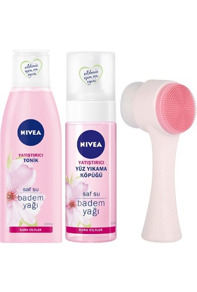Nivea Yatıştırıcı Yüz Yıkama Köpüğü 150 ml &nivea Yatıştırıcı Tonik 200 ml & Temizleme Fırçası