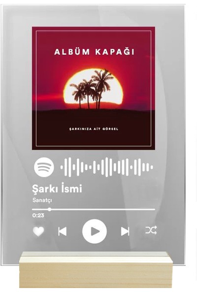 Hediye Bazarı Kişiye Özel Spotify Barkodlu Plak Tablo Hediye Bazarı Kişiye Özel Spotify Barkodlu Plak Tablo