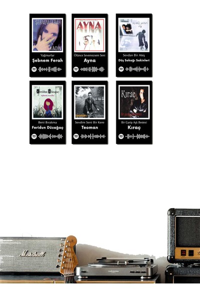 Kişiye Özel 6 Adet Spotify Barkodlu 17 x 30 Mdf Tablo Kişiye Özel 6 Adet Spotify Barkodlu 17 x 30 Mdf Tablo