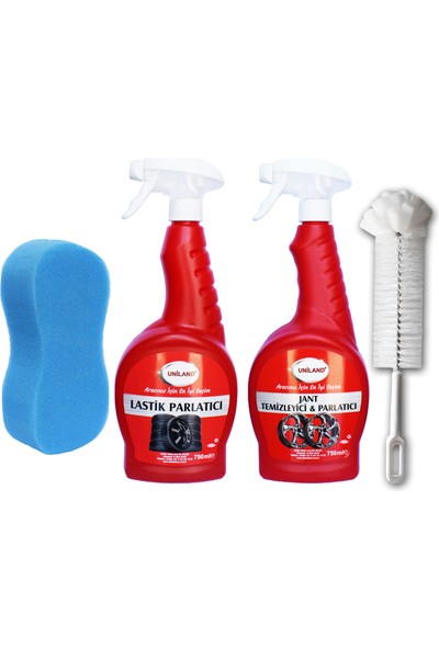 Uniland Jant Temizleyici ve Lastik Parlatıcı 2'li Set