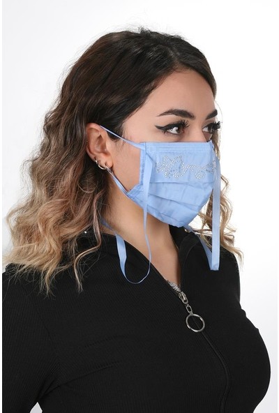 Meditex Gümüş Iyonlu Boyundan Askılı Yıkanabilir Taşlı Maske T-5