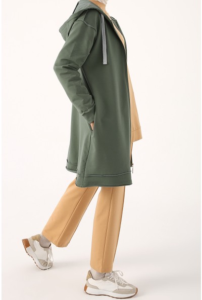 ALLDAY Kapüşonlu Fermuarlı Penye Hırka