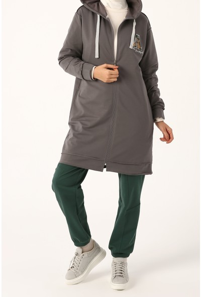 ALLDAY Kapüşonlu Fermuarlı Penye Hırka