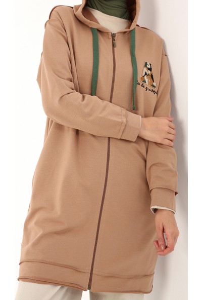 ALLDAY Kapüşonlu Fermuarlı Penye Hırka