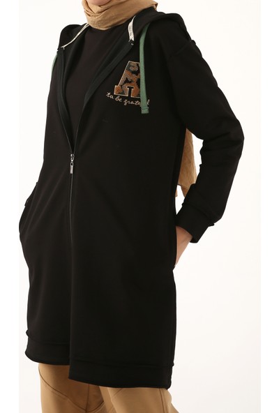 ALLDAY Kapüşonlu Fermuarlı Penye Hırka