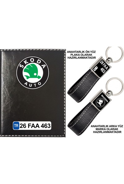 Promosyon Denizi Plakanıza Özel Skoda Logolu Siyah Ruhsat Kabı ve Anahtarlık Promosyon Denizi Plakanıza Özel Skoda Logolu Siyah Ruhsat Kabı ve Anahtarlık