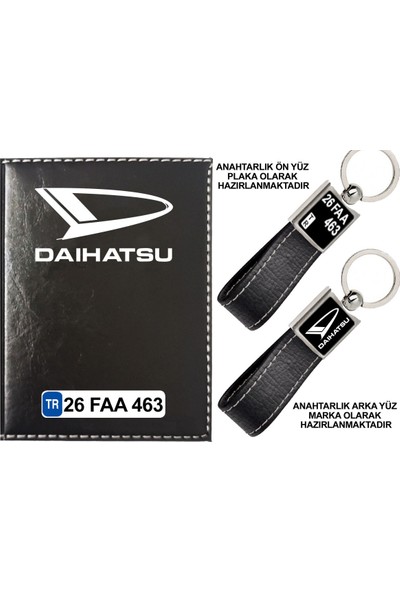 Promosyon Denizi Plakanıza Özel Daıhatsu Siyah Ruhsat Kabı ve Anahtarlık