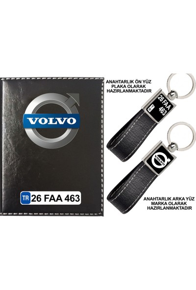 Promosyon Denizi Plakanıza Özel Volvo Logolu Siyah Ruhsat Kabı ve Anahtarlık Promosyon Denizi Plakanıza Özel Volvo Logolu Siyah Ruhsat Kabı ve Anahtarlık