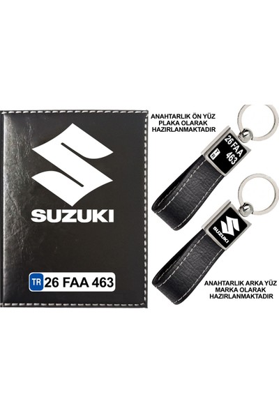 Promosyon Denizi Plakanıza Özel Suzukı Logolu Siyah Ruhsat Kabı ve Anahtarlık Promosyon Denizi Plakanıza Özel Suzukı Logolu Siyah Ruhsat Kabı ve Anahtarlık