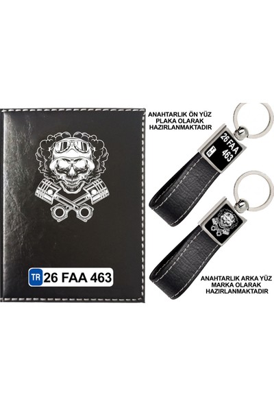 Promosyon Denizi Plakanıza Özel Iskelet Logolu Siyah Ruhsat Kabı ve Anahtarlık Promosyon Denizi Plakanıza Özel Iskelet Logolu Siyah Ruhsat Kabı ve Anahtarlık