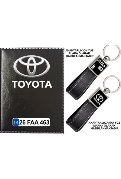 Promosyon Denizi Plakanıza Özel Toyota Logolu Siyah Ruhsat Kabı ve Anahtarlık Promosyon Denizi Plakanıza Özel Toyota Logolu Siyah Ruhsat Kabı ve Anahtarlık