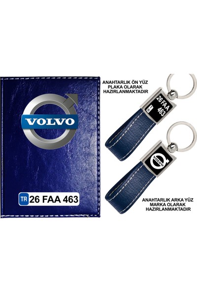 Promosyon Denizi Plakanıza Özel Volvo Logolu Lacivert Ruhsat Kabı ve Anahtarlık Promosyon Denizi Plakanıza Özel Volvo Logolu Lacivert Ruhsat Kabı ve Anahtarlık