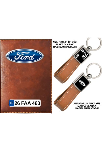 Promosyon Denizi Plakanıza Özel Ford Logolu Taba Ruhsat Kabı ve Anahtarlık Promosyon Denizi Plakanıza Özel Ford Logolu Taba Ruhsat Kabı ve Anahtarlık
