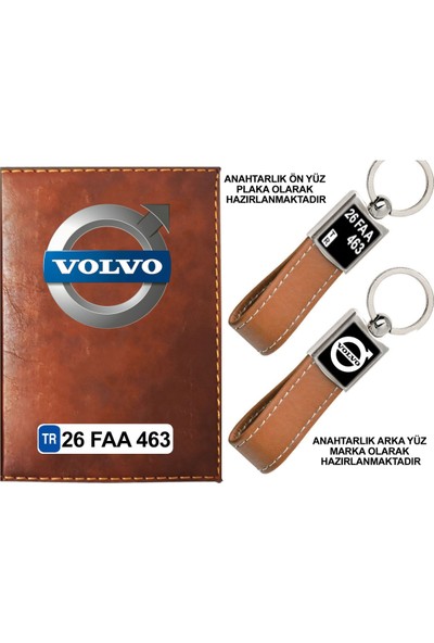 Promosyon Denizi Plakanıza Özel Volvo Logolu Taba Ruhsat Kabı ve Anahtarlık Promosyon Denizi Plakanıza Özel Volvo Logolu Taba Ruhsat Kabı ve Anahtarlık