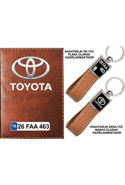Promosyon Denizi Plakanıza Özel Toyota Logolu Taba Ruhsat Kabı ve Anahtarlık