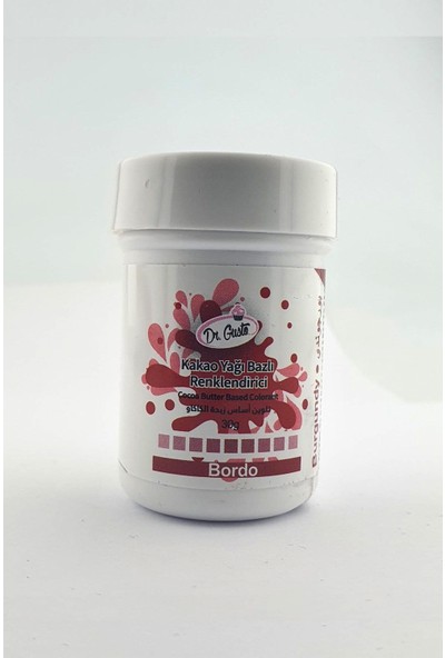 Dr. Gusto Çikolata Boyası Bordo 30 gr. / Kakao Yağ Bazlı Renklendirici Bordo Dr. Gusto Çikolata Boyası Bordo 30 gr. / Kakao Yağ Bazlı Renklendirici Bordo