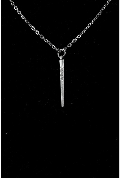 Sadoz Aksesuar Antik Desenli Çubuk Erkek Kadın Kolye Antik Gümüş Kaplama - 60 cm Düz Zincir