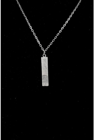 Sadoz Aksesuar Parmak Izi Çubuk Erkek Kadın Kolye Antik Gümüş Kaplama - 60 cm Düz Zincir