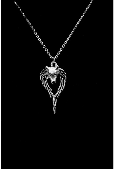 Sadoz Aksesuar Anubis Ölüm ve Ceza Tanrısı Erkek Kadın Kolye Antik Gümüş Kaplama - 60 cm Düz Zincir