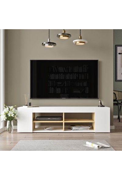 Robin Home Diego Tv Sehpası Tv Ünitesi 150 cm Beyaz-Keçe Robin Home Diego Tv Sehpası Tv Ünitesi 150 cm Beyaz-Keçe