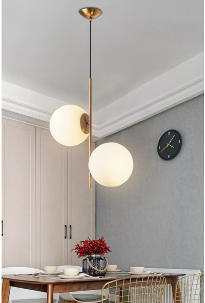 Ömür Avize Fumi Modern Tasarım Kapalı Camlı Ikili Avize Ömür Avize Fumi Modern Tasarım Kapalı Camlı Ikili Avize