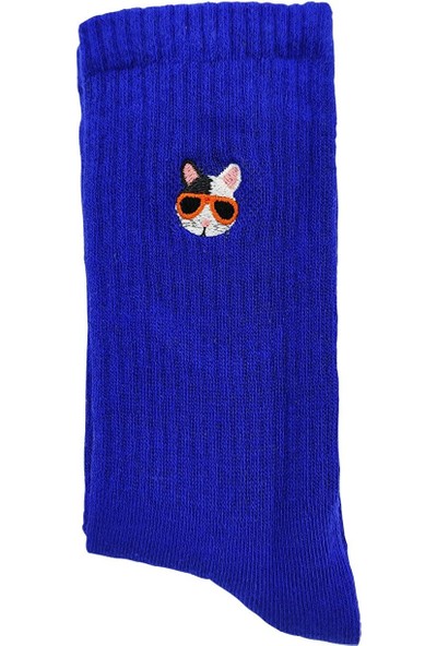 Meralles Renkli Kedi Desenli Kokulu Nakışlı Çorap 6'lı