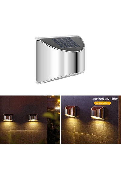 Technosmart 1ADET Solar Metal Tek Taraflı Aplik Duvar Lambası Dekoratif LED Aydınlatma Güneş Enerji Technosmart 1ADET Solar Metal Tek Taraflı Aplik Duvar Lambası Dekoratif LED Aydınlatma Güneş Enerji