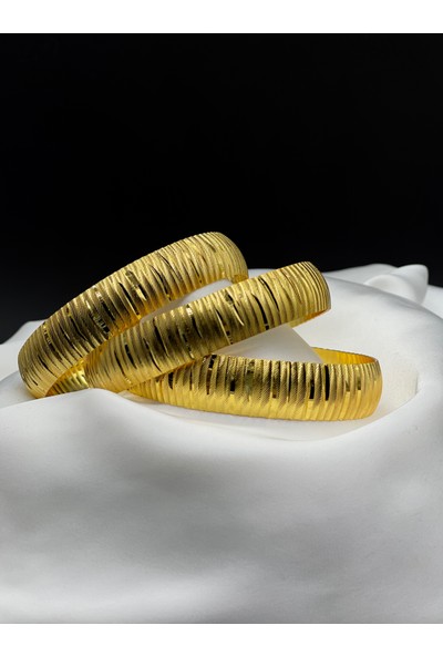 Goldtag 22 Ayar Altın Kaplama Şık Desen Bilezik